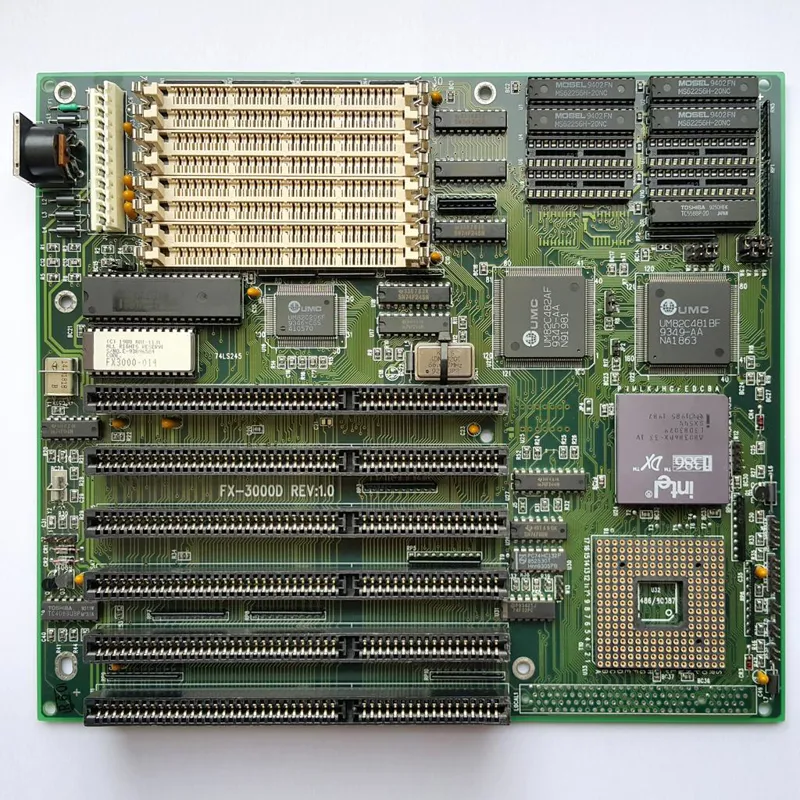 مادربرد آیزا CPU ISA سرامیکی طلایی Intel 386 DX 33