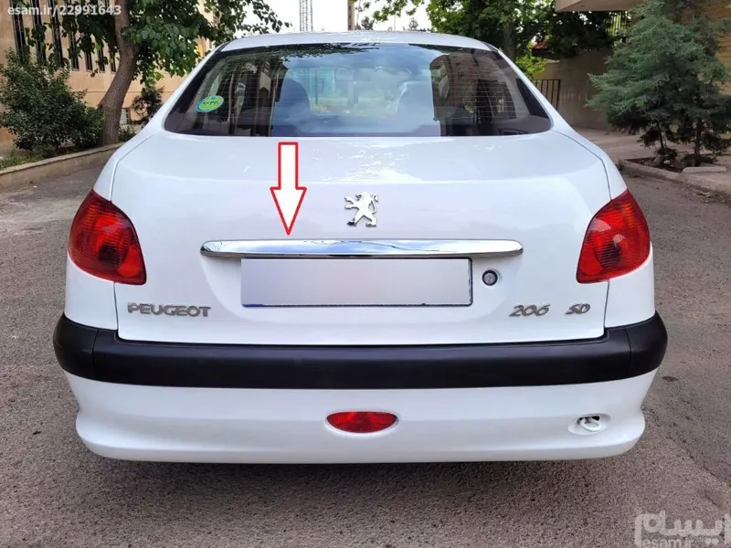 قاب ، زه فلاپ کروم صندوق عقب پژو 206 صندوقدار SD