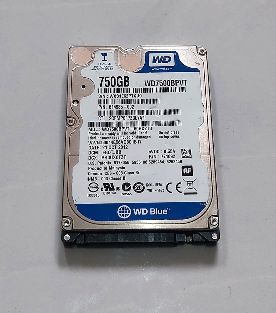 هارد750گیگWestern Digital-سلامت و کارایی٪100